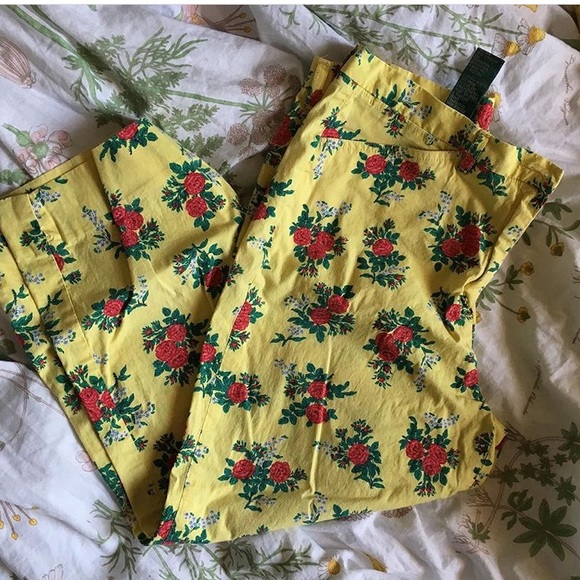 Urban Outfitters | Pants & Jumpsuits | Yellow Flower Pants | Poshmark